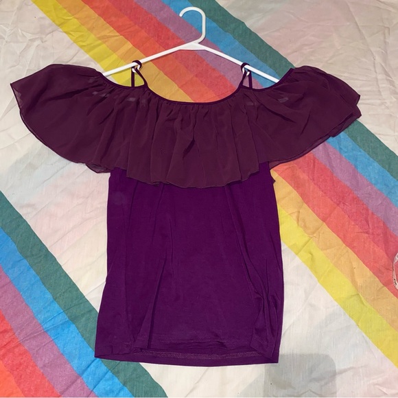 boshow | Tops | Nwt Off The Shoulder Flowy Stretch Purple Top Tank ...